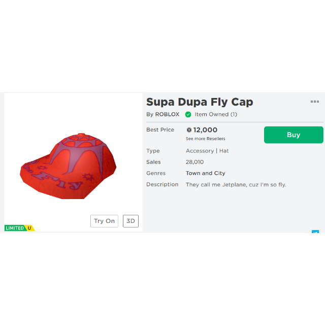 Limited | Supa Dupa Fly Cap - Spiel Artikel - Gameflip