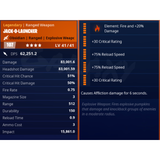 Jack O Launcher | 1/1 107 GODROLL JACKO - Game Items - Gameflip
