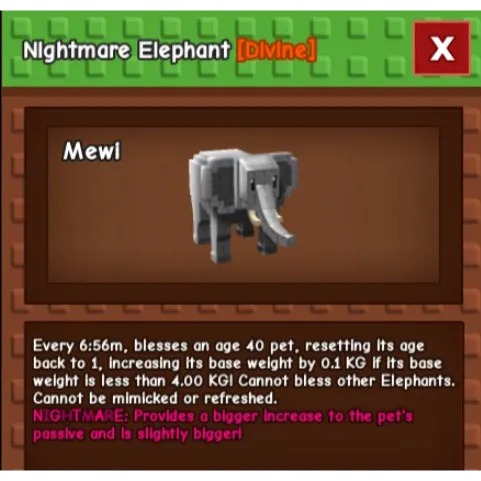 NIGHTMARE ELEPHANT - Roblox Game Item - Gameflip
