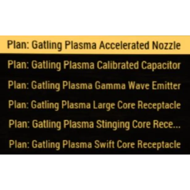 gatling plasma plans - Fallout 76 Game Item - Gameflip