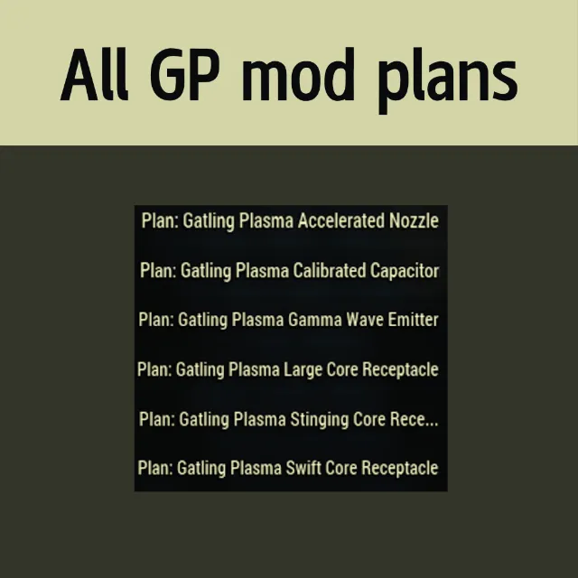 gatling plasma plans - Fallout 76 Game Item - Gameflip