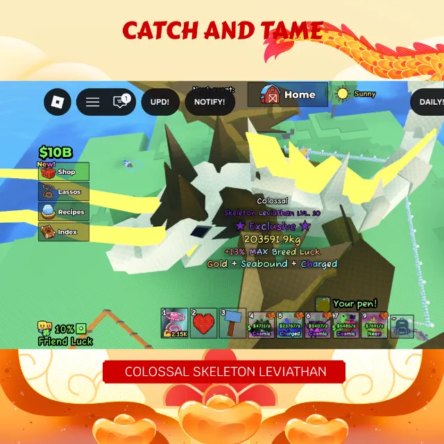 COLOSSAL GOLD SKELETON LEVIATHAN | CATCH AND TAME - Other Game Item ...