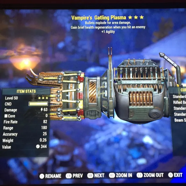 Weapon | Vampires’s Explosive Gatling Plasma - Fallout 76 Game Items ...