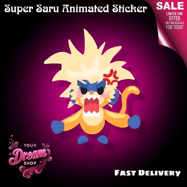 Super Saru Animated Sticker - Adopt Me Game Item - Gameflip