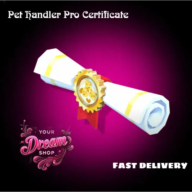 Pet Handler Pro Certificate - Adopt Me Game Item - Gameflip
