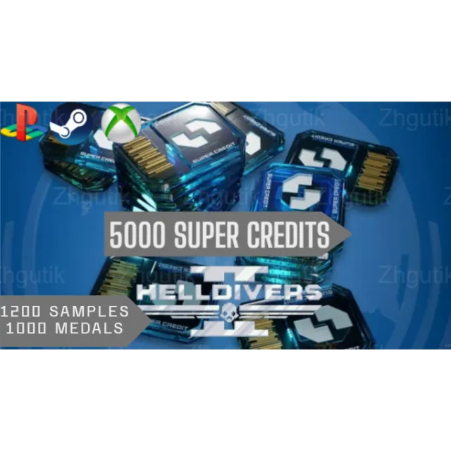 HELLDIVERS 2 ⭐ 5000 SUPER CREDITS ⭐ FREE 1200 SAMPLES ⭐ 1000 MEDALS ⭐ ...