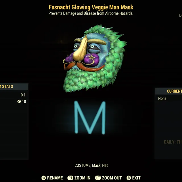 Glowing Veggie Man Mask - Fallout 76 Game Item - Gameflip