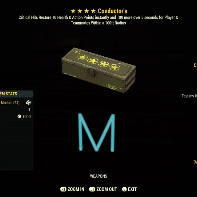 Conductors mods x3 - Fallout 76 Game Item - Gameflip