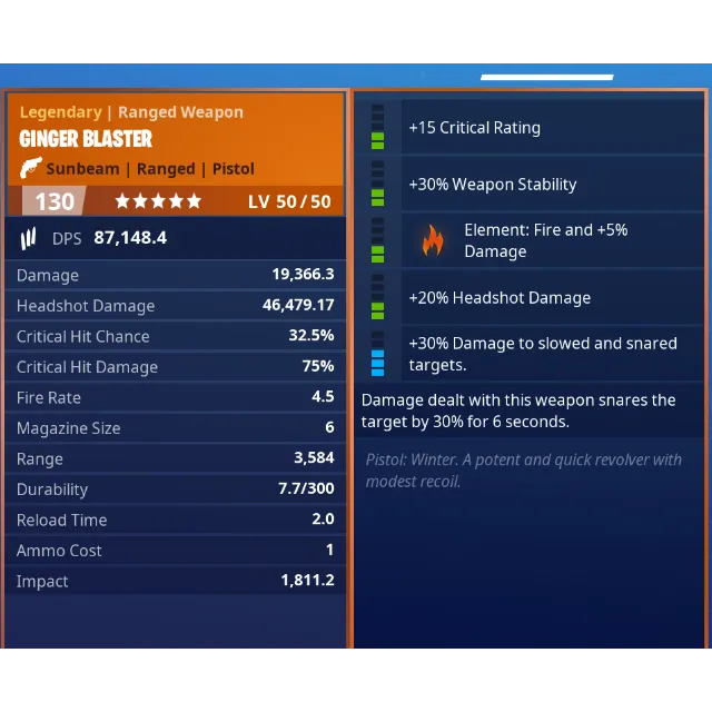 Ginger Blaster Pistol | 7.7 Durability Fire🔥 - Fortnite Game Item - Gameflip