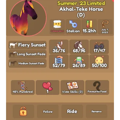 FIERY SUNSET AKHAL-TEKE [2023] - Wild Horse Islands Game Item - Gameflip