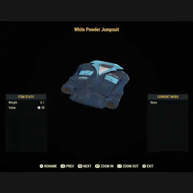 Apparel | WHITE POWDER JUMPSUIT - Fallout 76 Game Items - Gameflip