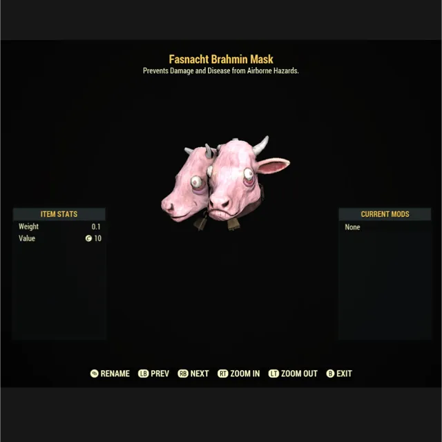 BRAHMIN MASK - Fallout 76 Game Items - Gameflip