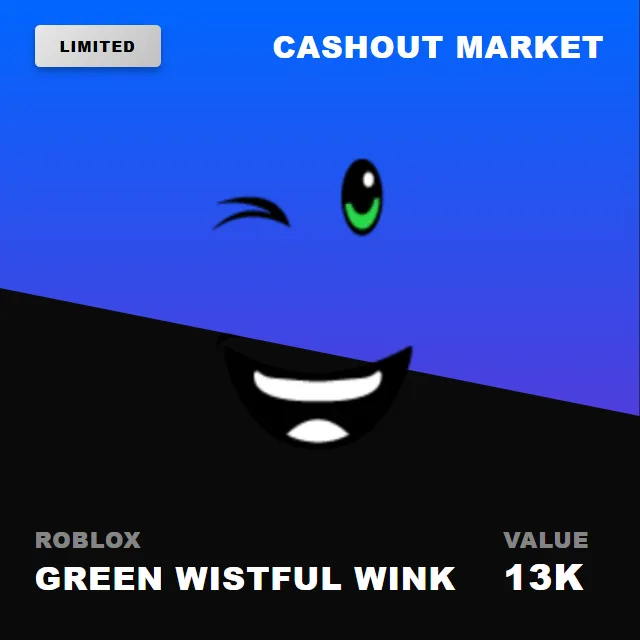 Limited | [GWW] Green Wistful Wink - Roblox Game Item - Gameflip
