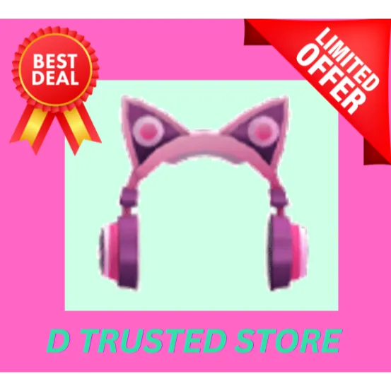 PINK CAT EAR HEADPHONES - Adopt Me Game Item - Gameflip
