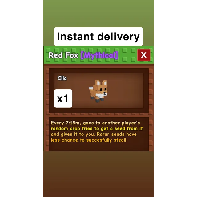 Red Fox Grow a Garden - Grow a Garden Game Item - Gameflip