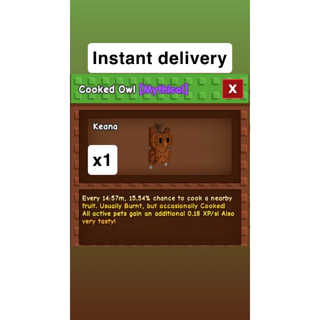 Cooked Owl Grow a Garden - Grow a Garden Game Item - Gameflip