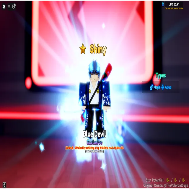 shiny blue devil / shiny bd clean - Anime Adventures Game Item - Gameflip