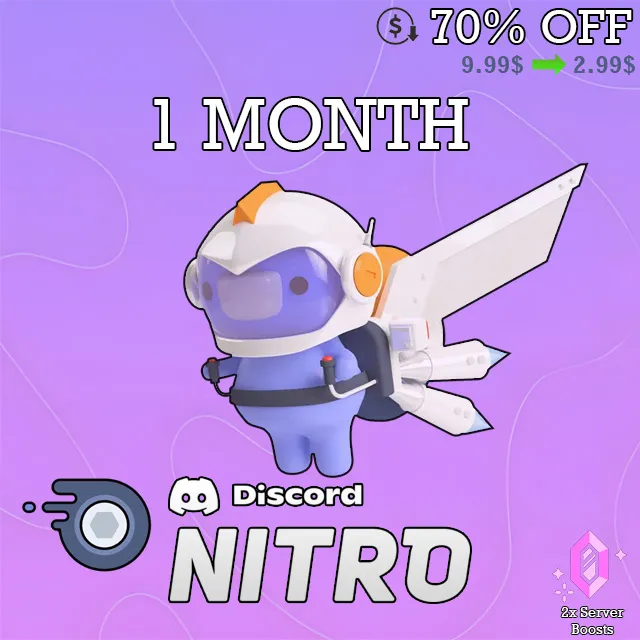 DISCORD NITRO 1 MONTH TRIAL + 2 BOOSTS - Other - Gameflip