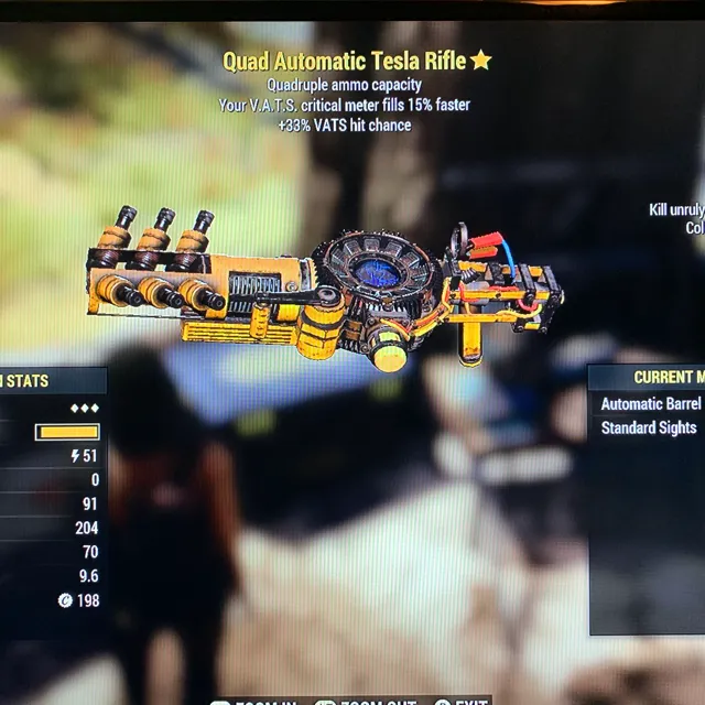 Weapon | Quad VATS CRIT Tesla Rifle PVP GOD ROLL - Fallout 76 Game Item ...