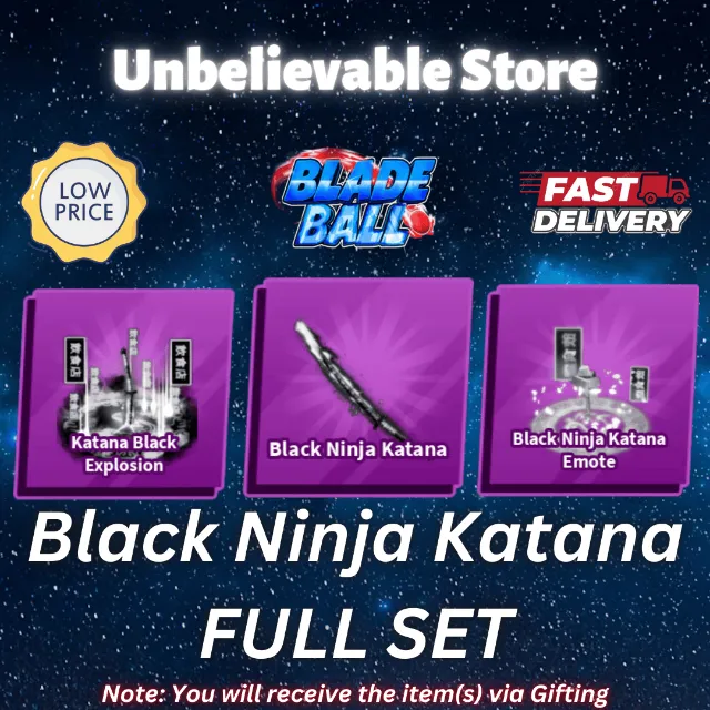 Black Ninja Katana - Blade Ball Game Item - Gameflip
