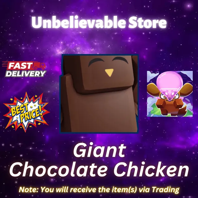 Giant Chocolate Chicken BGSI - Bubble Gum Simulator INFINITY Game Item ...