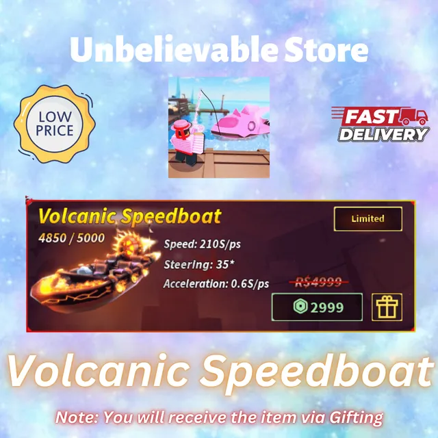 Volcanic Speedboat - Fisch Game Item - Gameflip