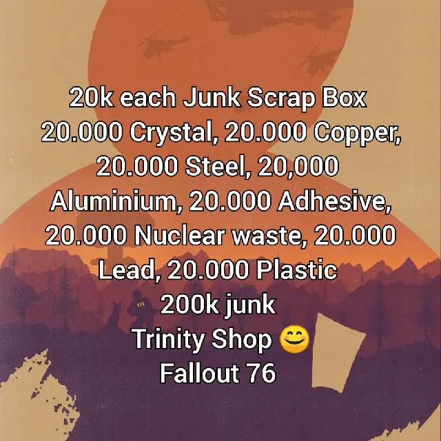 Junk | 20k Each Junk Scrap Box - Fallout 76 Game Items - Gameflip