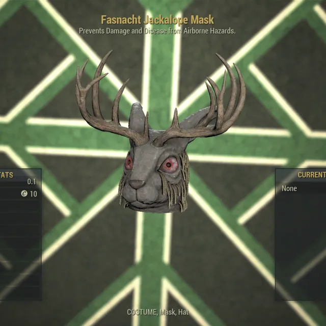 Fasnacht Jackalope Mask - Fallout 76 Game Item - Gameflip