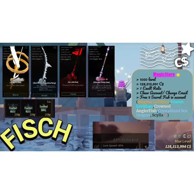 FISCH MAX 1000 LVL - Fisch Game Item - Gameflip