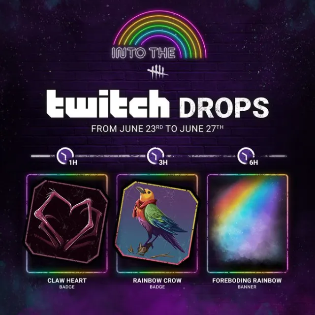 Dead by Daylight 3items Twitch Drop Rainbow Crow Badge Foreboding ...