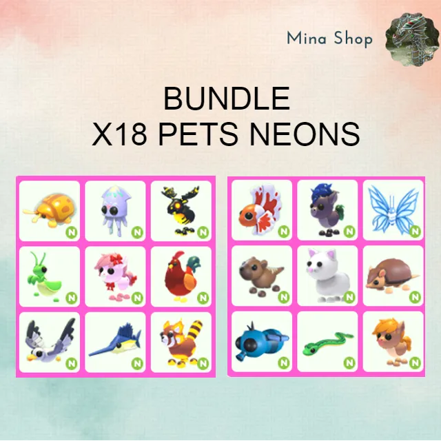 PET - X18 NEONS - Adopt Me Game Items - Gameflip