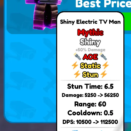 Shiny Electric TV TTD - Game Item - Gameflip