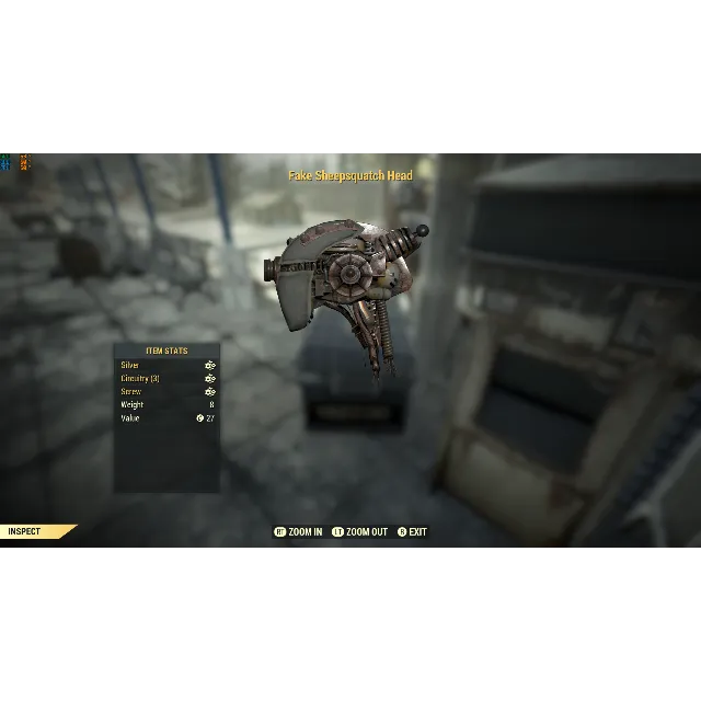 Fake sheepsquatch head junk collect - Fallout 76 Game Item - Gameflip