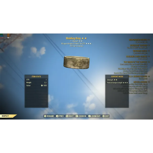 wedding ring 1 srt wwr 5+ - Fallout 76 Game Items - Gameflip