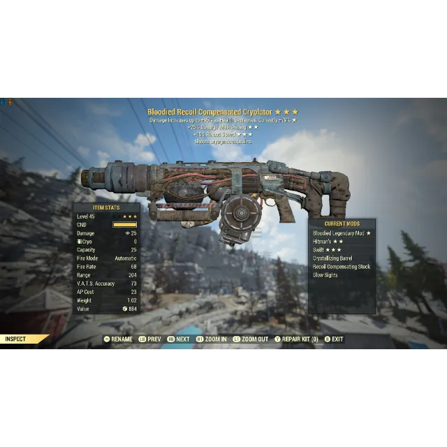 cryolator bloodied 25 15 reload - Fallout 76 Game Item - Gameflip