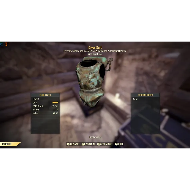 diver suit lvl 1 dev room - Fallout 76 Game Item - Gameflip