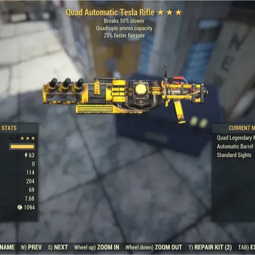rifle Tesla quad 25 50d - Fallout 76 Game Items - Gameflip