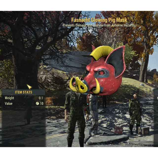 fasnacht glowing pig mask - Fallout 76 Game Item - Gameflip