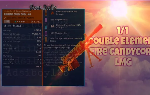 1/1 named supercharged fire candy corn - Fortnite Game Item - Gameflip