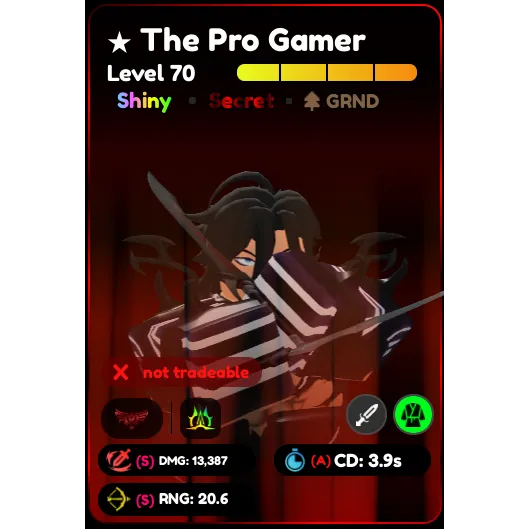 Shiny The Pro Gamer - Anime Defender - Roblox Game Items - Gameflip