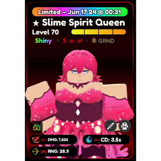 Shiny Slime Spirit Queen - AD - Anime Defenders Game Items - Gameflip