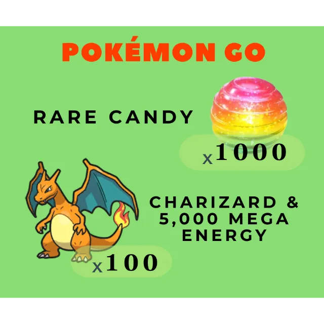 1000 Rare Candy || Plus 100 Charizard, 5000 Mega Energy for Charizard ...