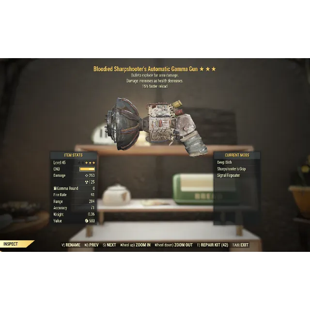 Weapon | BE15 Gamma Gun 'Legacy' - Fallout 76 Game Items - Gameflip