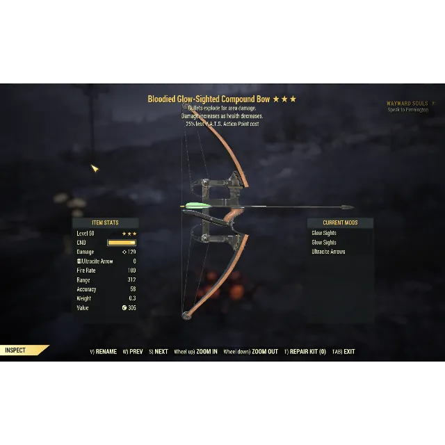 Weapon | BE25 Compound Bow - Fallout 76 Game Items - Gameflip