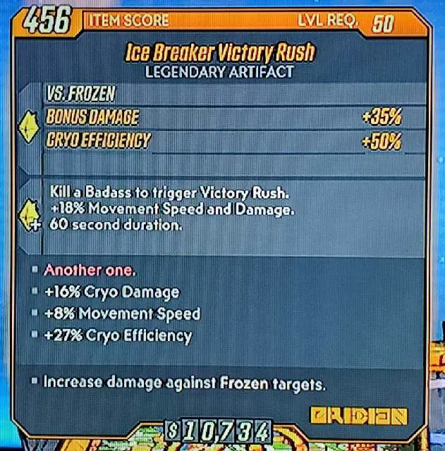 Artifact | Ice Breaker Victory Rush - Borderlands 3 - PS4 Game Items ...