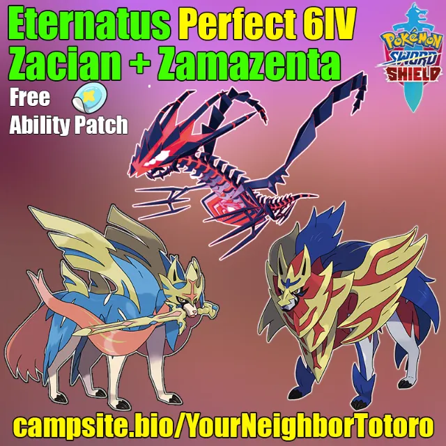 Eternatus + Zacian + Zamazenta - Pokemon Sword & Shield Game Item ...