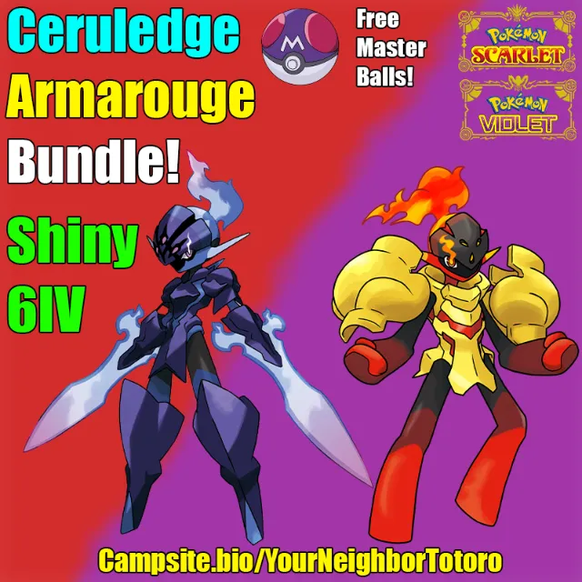 6IV Shiny Ceruledge And Armarouge - Pokemon Scarlet & Violet Game Item - Gameflip