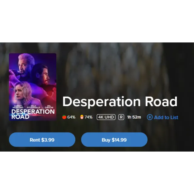 Desperation Road [4K UHD] Fandango - Desperation Road Movie - Gameflip