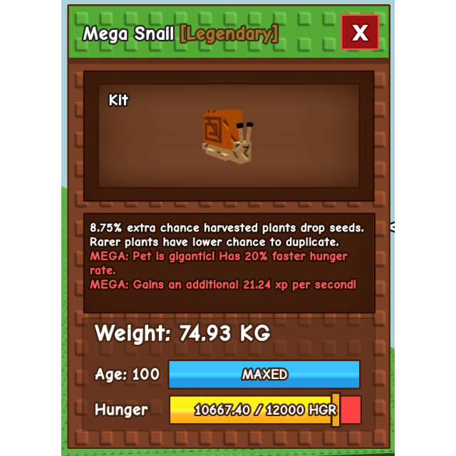 MEGA TITANIC HUGE SNAIL - Grow a Garden Game Item - Gameflip