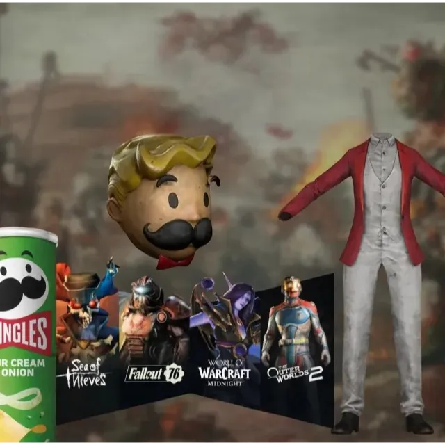 Fallout 76 x Pringles Mr. Vault Boy Outfit and Mr. Vault Boy Mascot ...